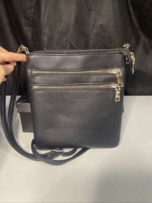 Crossbody Bag Functional Multi Pocket Double Zipper Purse with ...