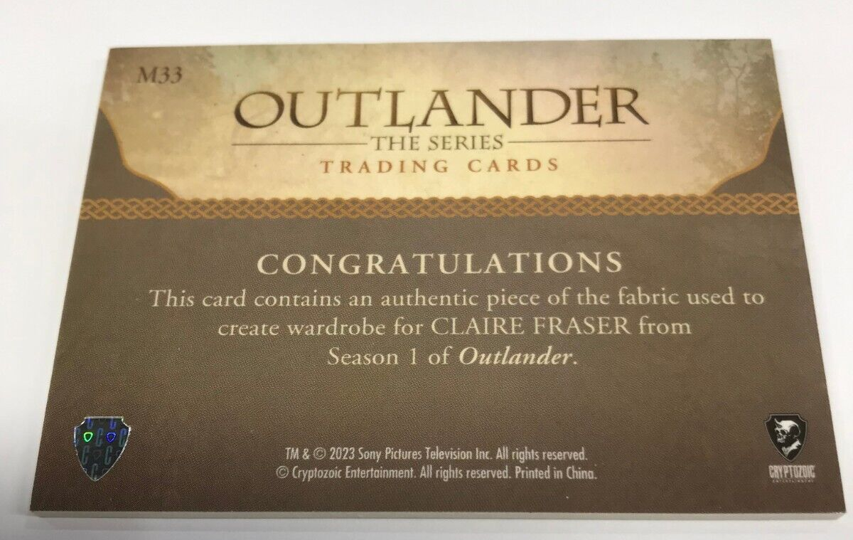 2023 OUTLANDER SEASON 5 TRADING CARD WARDROBE CARD M33 CLAIRE FRASER ...