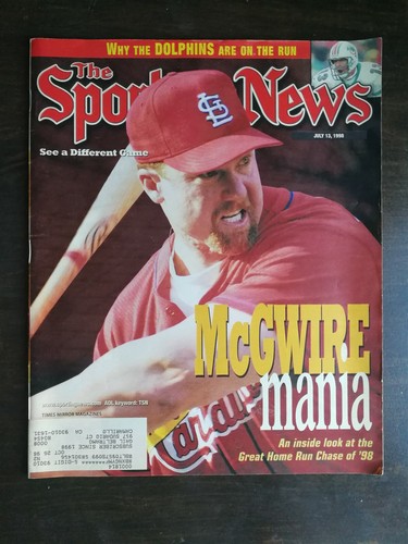 The Sporting News Magazine July 13, 1998 - Mark McGuire - Roger Clemens ...