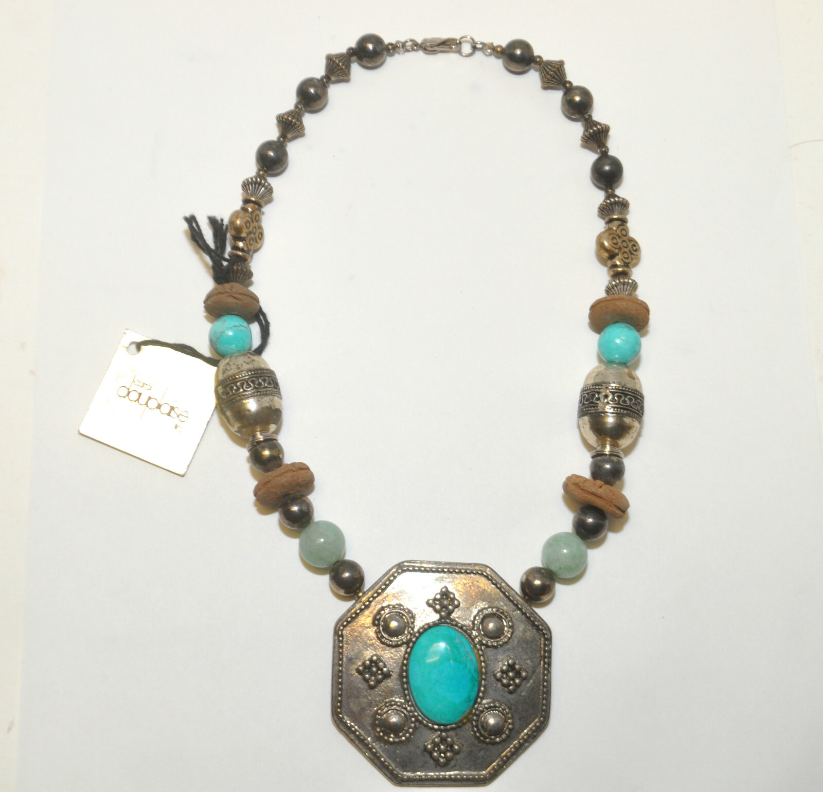 Stunning 70's Carol Dauplaise Turquoise Medallion Bea… - Gem