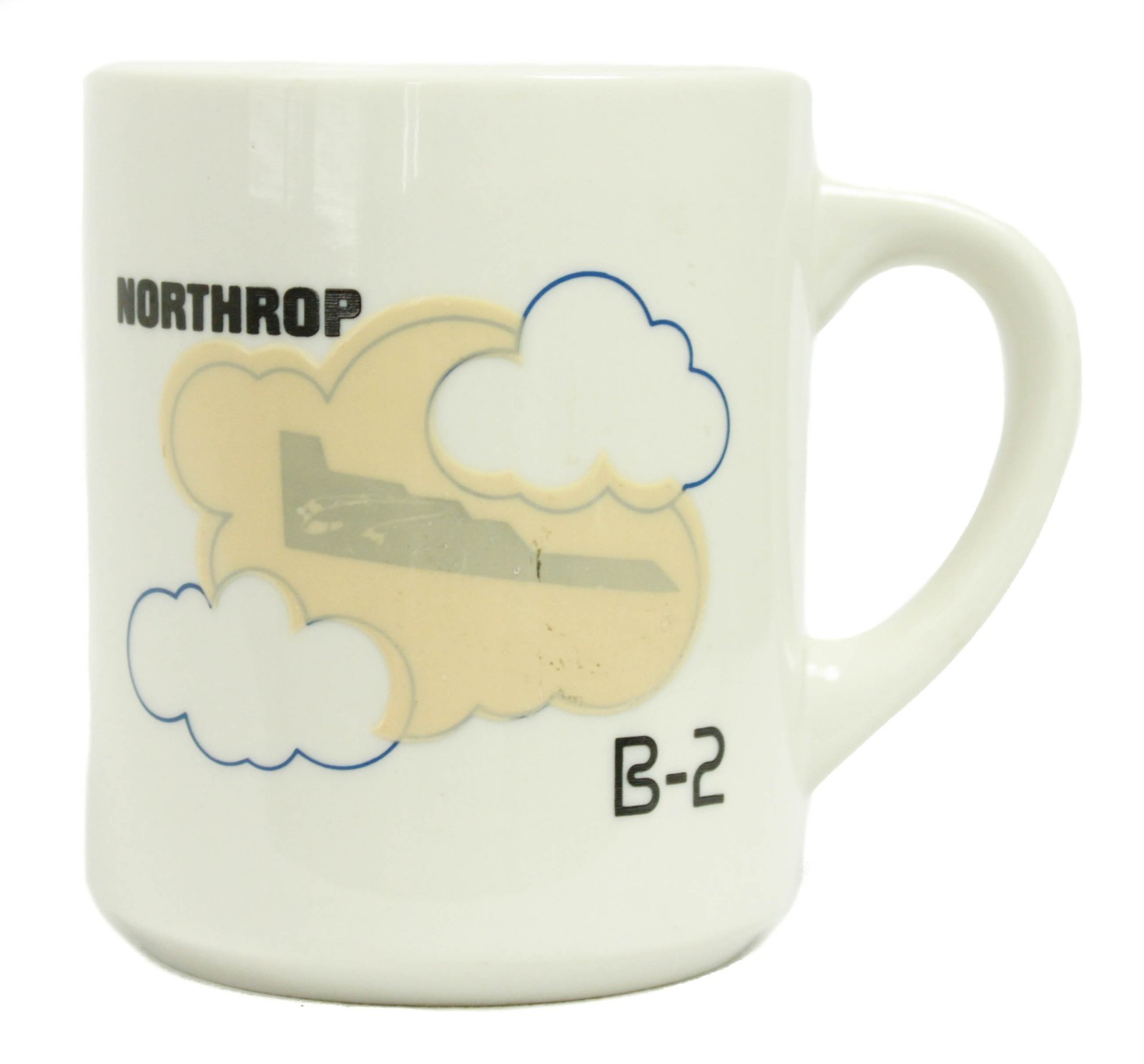 Northrop B-2 Clouds Stealth Bomber Target Blue Beige Ceramic Coffee Cup ...