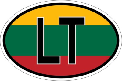 Sticker oval flag vinyl country code LT lithuania | eBay