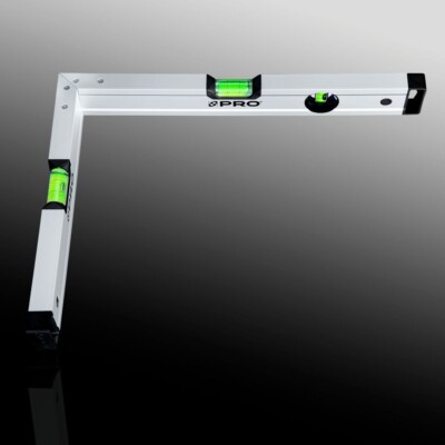 PRO 600 Anodized Spirit Level, Silver, 30x40 cm - Precision Two-Axis ...