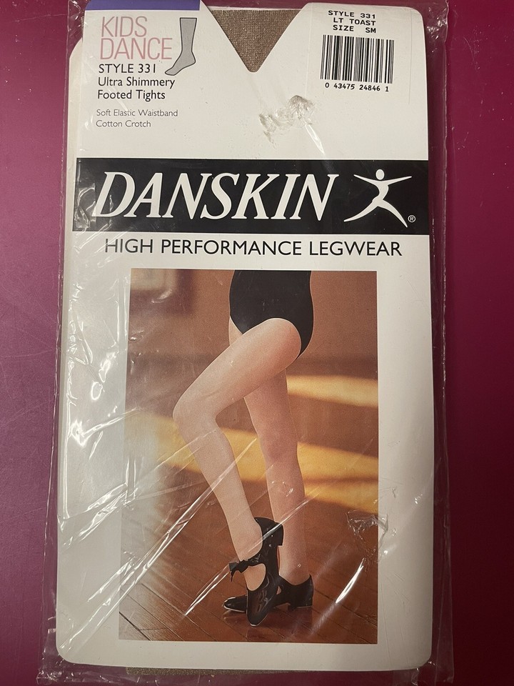 Danskin 331 Girl's Size Small (4-6) Light Toast Ultra Shimmery Footed ...