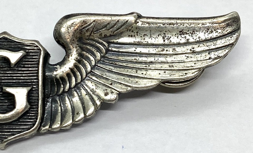 WW2 Sterling US Army Air forces G Clider Pilots Pin Wings Badge 3 x 0.7 ...
