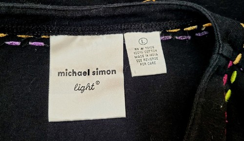 Michael Simon Light Colorful Valentine Hearts Black Button Up Cardigan ...