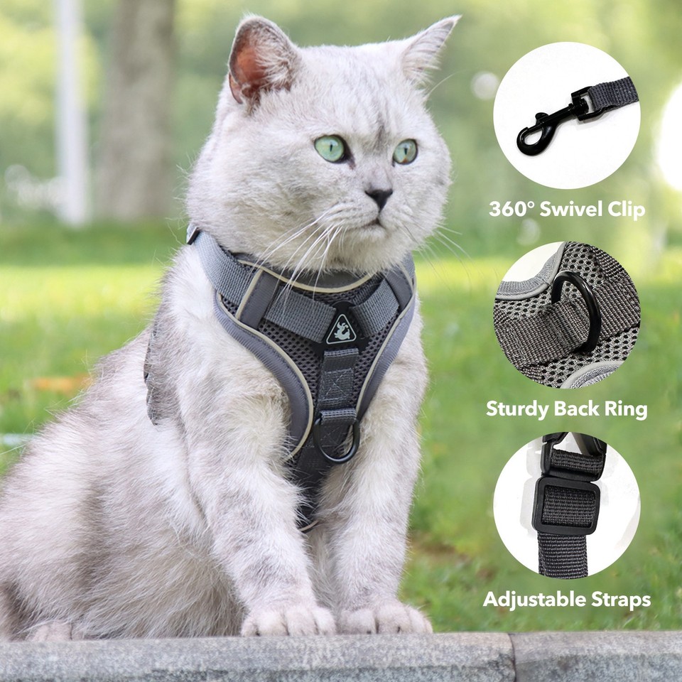 HBN Cat Harness & Leash Set for Walking, Escape Proof Soft Adjustable ...