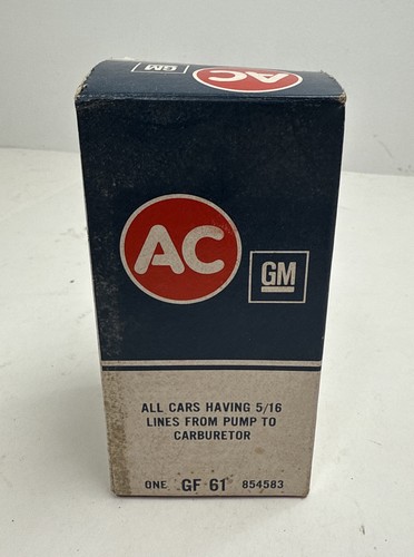 NOS GM AC GF-61-P Fuel Filter 854619 GF61P Chevy Buick Olds Pontiac ...