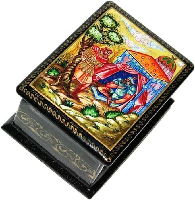 Miniature Handmade Russian Lacquer Keepsake Jewelry Box Trinket Fairy ...