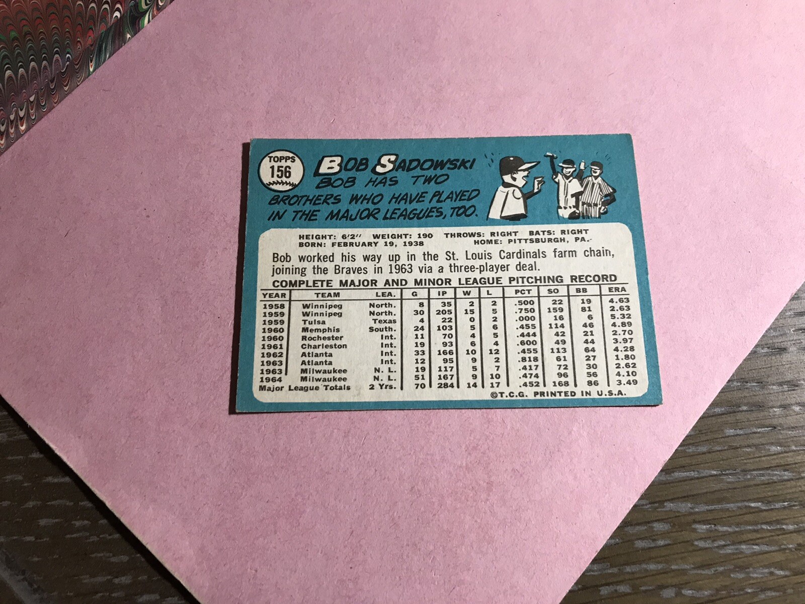 Bob Sadowski 1965 Topps Baseball #156 No Creases | eBay