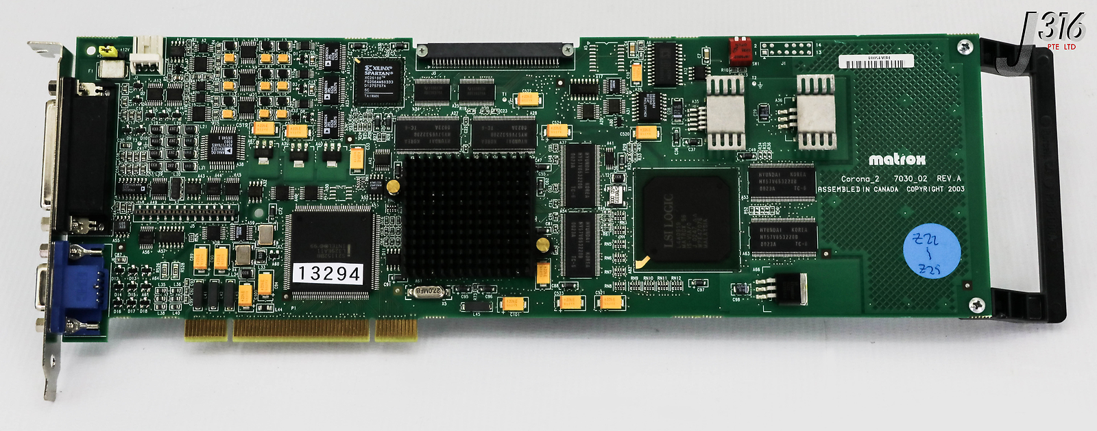 13294 MATROX PCB, FRAME GRABBER PCI BOARD, CORONA_2, P/N: 63039620193 ...