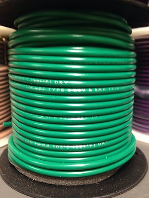 14-Gauge 100-Feet Bulk Spool, Green Color Stranded Copper Wire (Made in ...