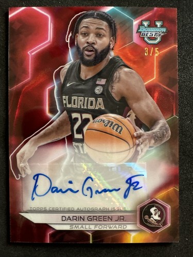 Darin Green Jr 2023-24 Bowman’s Best U Red Geometric Refractor Auto 03/ ...