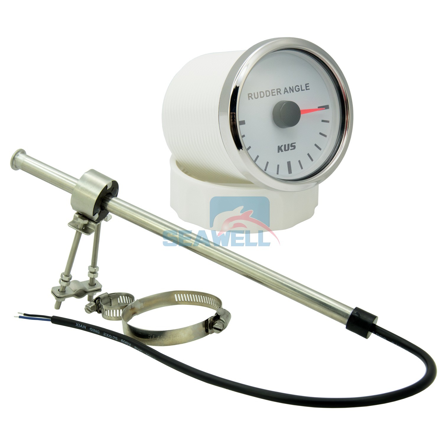KUS Boat Rudder Angle Gauge Indicator With Marine JSM4480 Rudder Sensor ...