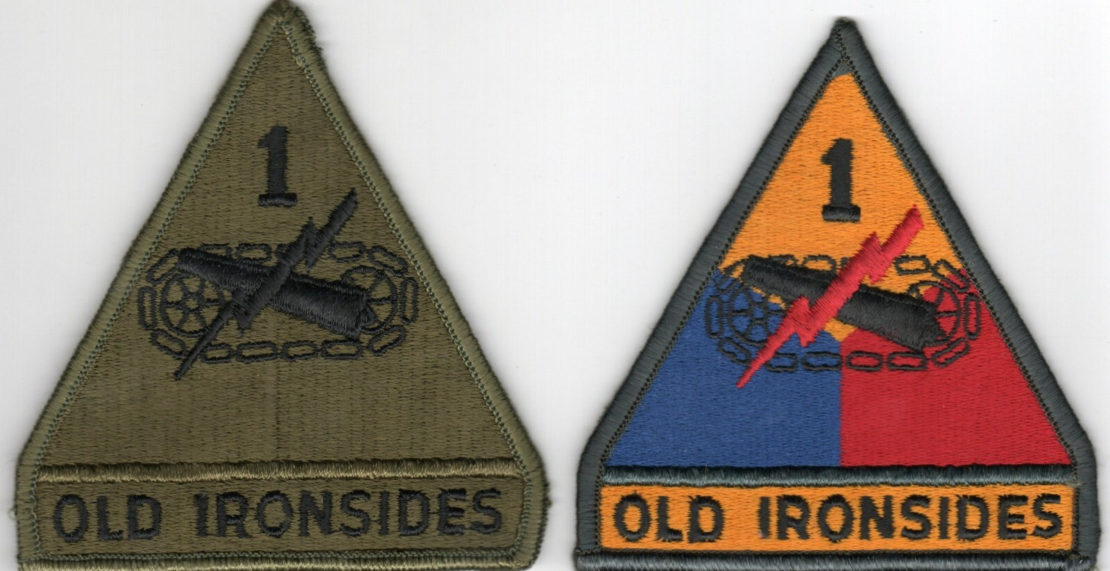 1ST ARMORED DIVISION OLD IRONSIDES SEW ON PATCHES CLASS A COLOR & BDU ...