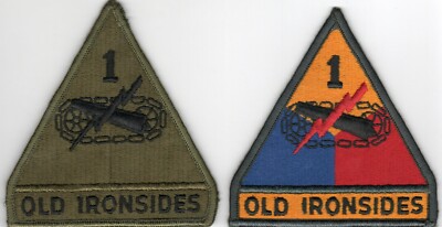 1ST ARMORED DIVISION OLD IRONSIDES SEW ON PATCHES CLASS A COLOR & BDU ...