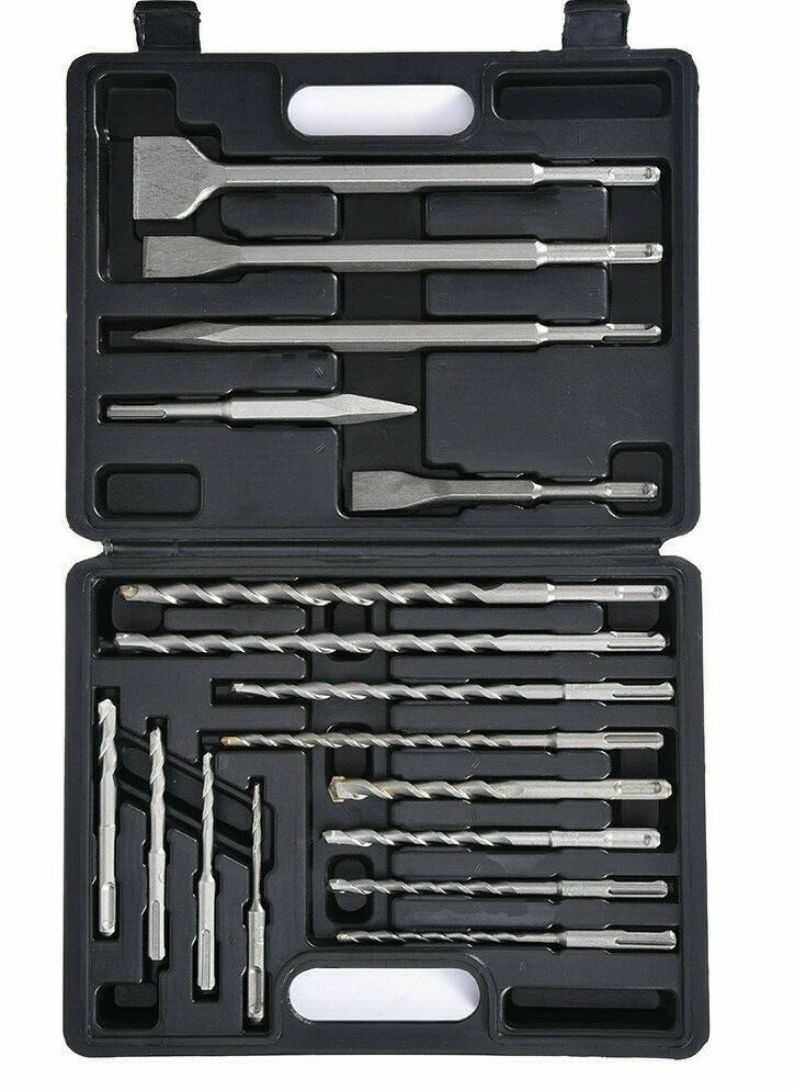 17pc Drill Bits And Chisel Sds Plus Rotary Hammer Bit Set Fits Bosch