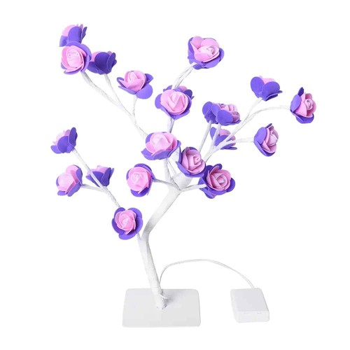 Purple Multi Headed Rose Tree LED Light Christmas Decor Decorations ...