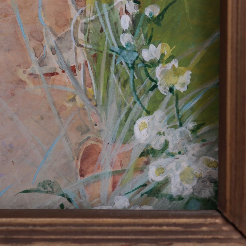 Victorian Painting Woman in Garden George Kaber Allegory 1900s ...