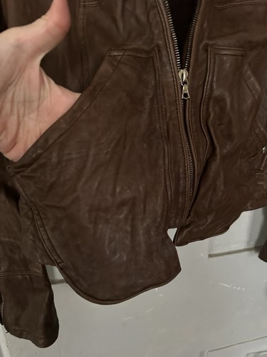 Ever Brand Leather Jacket Pockets Detailing Unisex Large Medium W/pin ...
