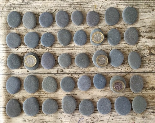 40 roundish pebbles for painting flat ,smooth,pebble art, crafts. KK ...