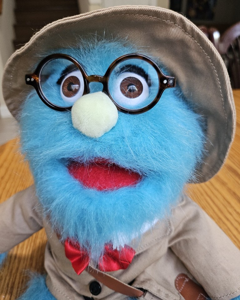 Puppet History The Professor Plush Blue Puppet Stuffed Animal 15 ...