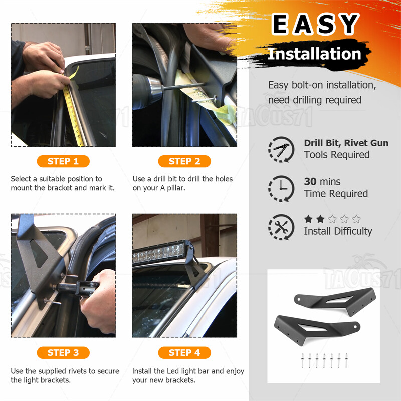 54" LED Light Bar Roof Mount Wiring 300W Combo For Ford F250 F350 F450 ...