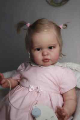 22" Art Handmade Toddler Reborn Baby Doll Ellie Rooted Mohair Girl ...