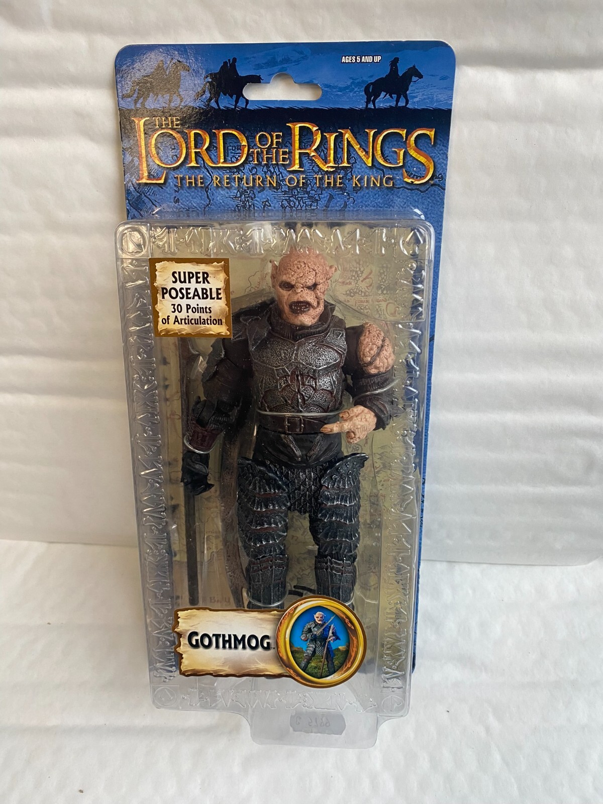 BNIB LORD OF THE RINGS POSEABLE GOTHMOG ORC TOY BIZ ACTION FIGURE ROTK ...