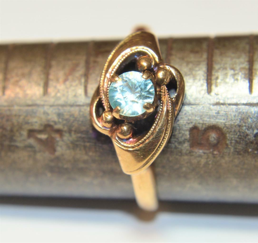 Antique Solid 10k gold R&S Edward R. Roehm sz 4.5 ring 0.3 ct ...