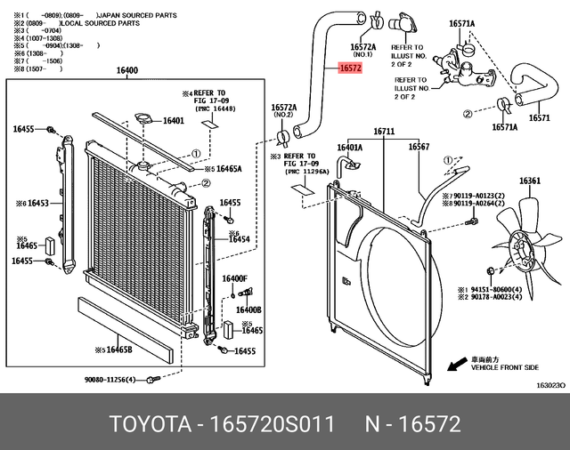 Genuine OE coolant hose 165720S011 for TOYOTA 16572-0S011 online kaufen ...