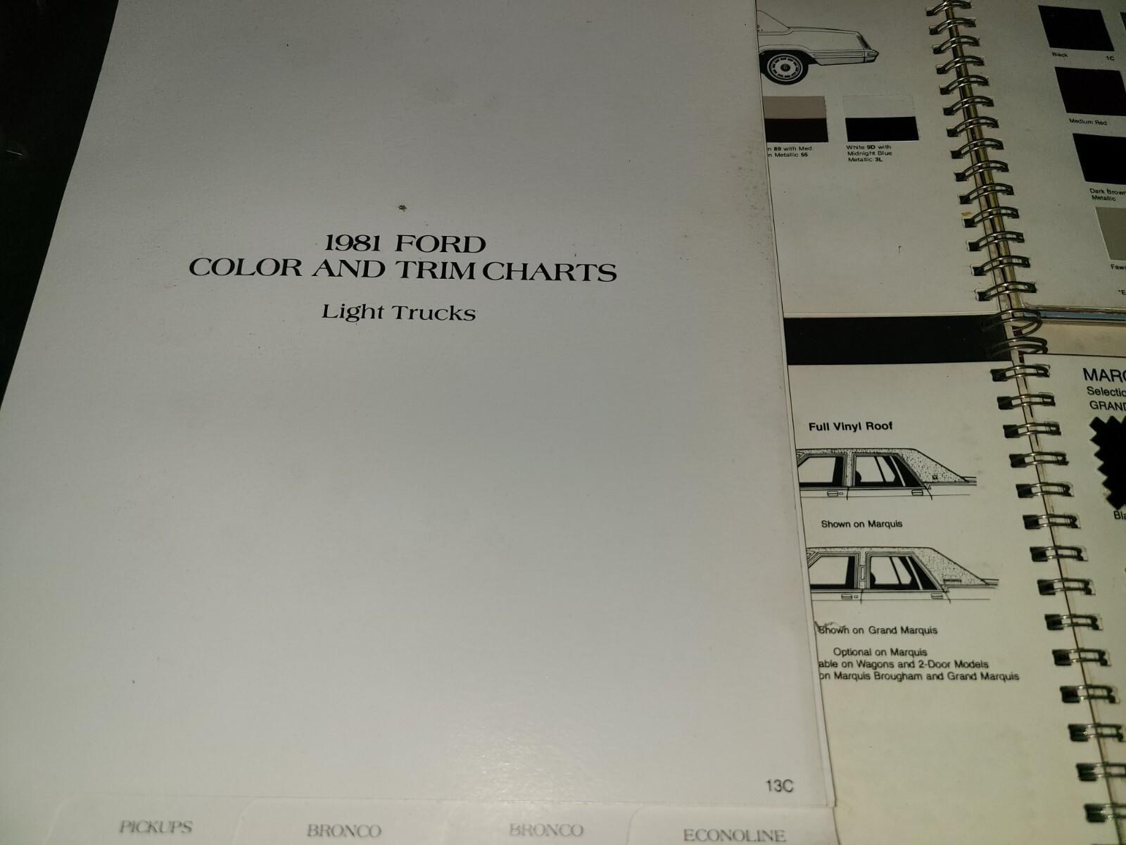 1981 Mercury and Ford Light Truck Color Upholstery Trim Selections ...