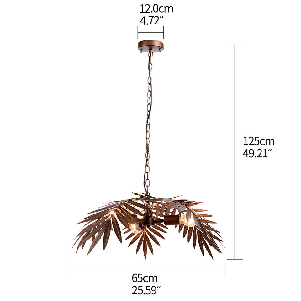 Tropical Coconut Leaves Chandelier Unique Rustic Tree Lamp Ceiling ...