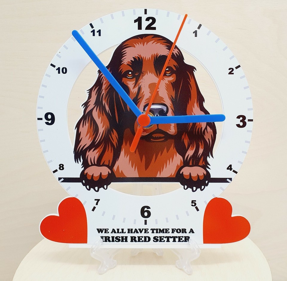 Personalised Clock, Your Dog's Name, 50+ Dog Breeds, Cartoon Style ...