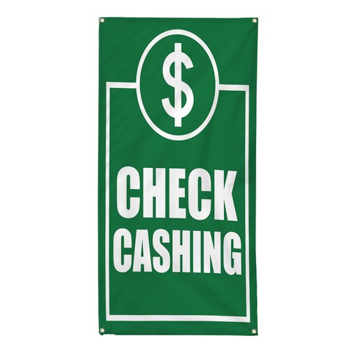 Vertical Vinyl Banner Multiple Sizes Check Cashing Lifestyle Outdoor | eBay
