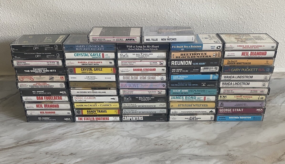 Vintage Lot Of 57 Cassette Tapes Neil Diamond George Strait & Anne ...