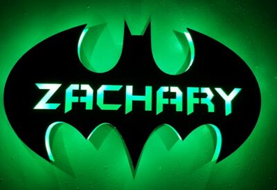 Batman sign, personalized Led Custom wood batcave sign, Superhero night ...