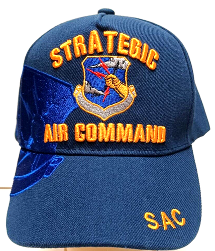 AIR FORCE STRATEGIC AIR COMMAND WITH SHADOW MILITARY HAT CAP NAVY BLUE ...
