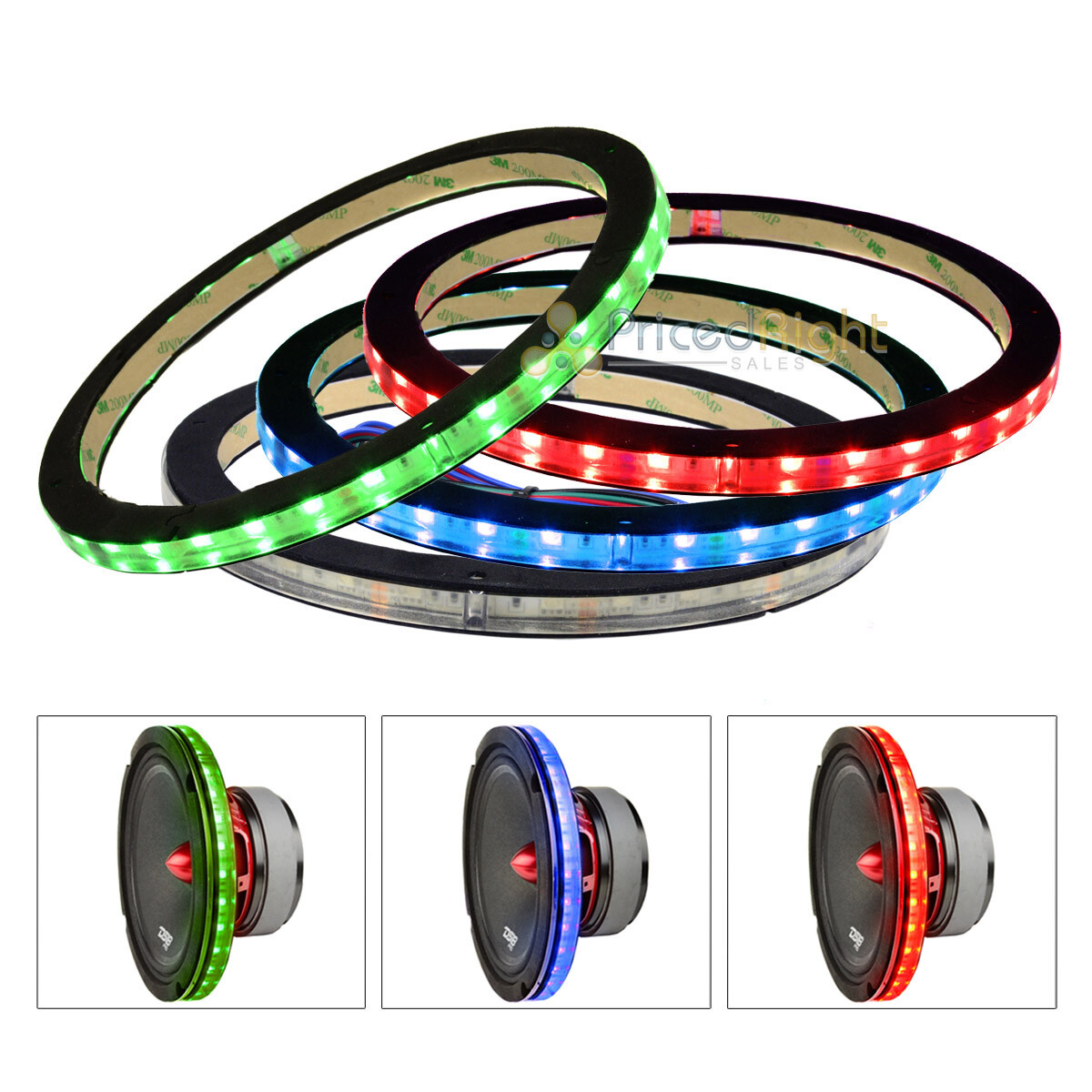 DS18 Vision 8" RGB LED Ring for Speaker and Subwoofers - Pack of 4 ...