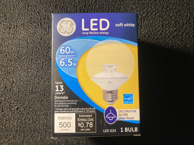 General Electric LED Soft White Indoor 60 Watt Replacement Decorative ...