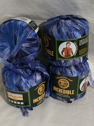 Lion Brand Incredible Ribbon Yarn - Shades of Blue #520 Color 202 Lot ...