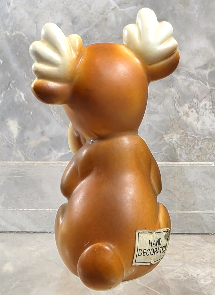 Vtg Japan Norcrest Reindeer Holding Present Ceramic Figurine Rudolph ...