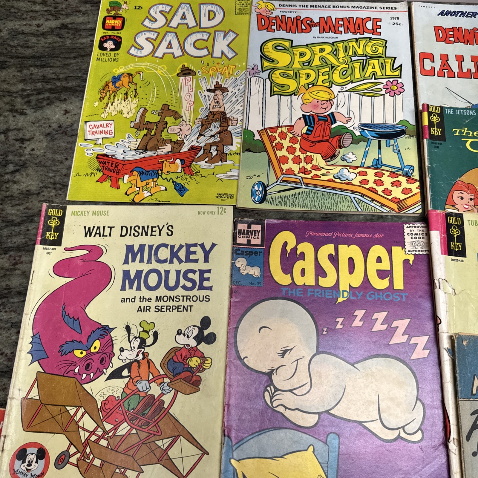 20 Vintage Comic Book lot Donald Duck, Popeye Jetsons, Dennis The ...