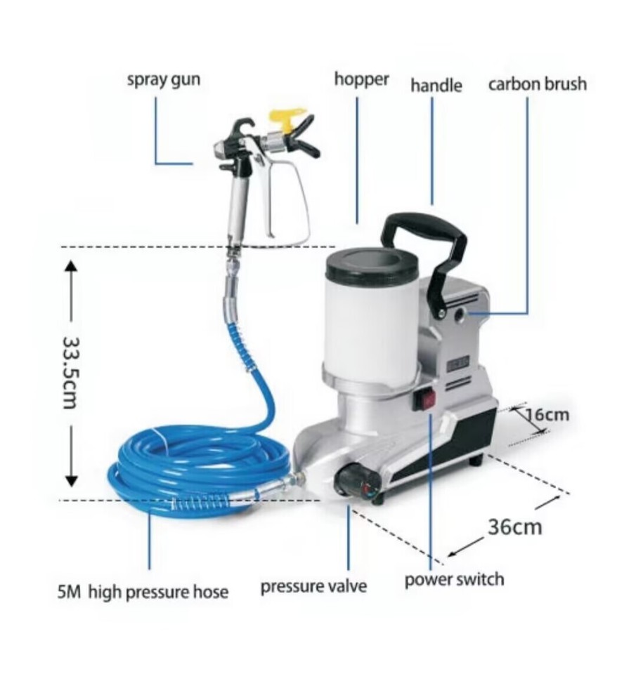 High-power high-pressure airless paint latex paint spraying machine ...