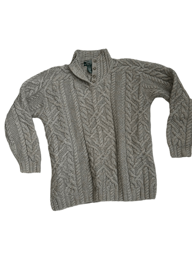 Lauren Ralph Lauren Cable Knit 100% Worsted Wool Sweater Tan Women’s ...