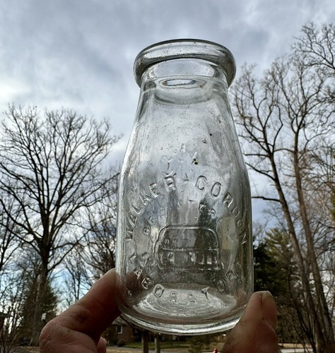 Walker Gordon Laboratory 1/2 Pt Milk Bottle Boston MA 1910s Pictorial ...