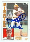 Marvell Wynne autographed baseball card (Pittsburgh Pirates) 1984 Topps ...