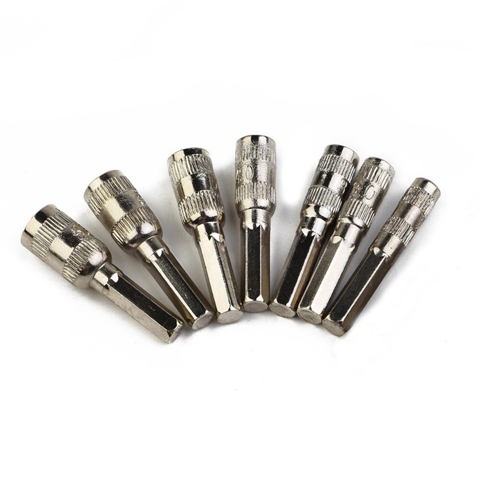 H4 Hex Shank Drill Bit with 7pcs Hex Socket Set M2 5mm to M5 5mm Range ...