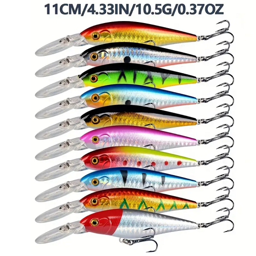 56pcs/set Lot Mixed Bionic Fishing Lures Minnow Hard Artificial Bait ...