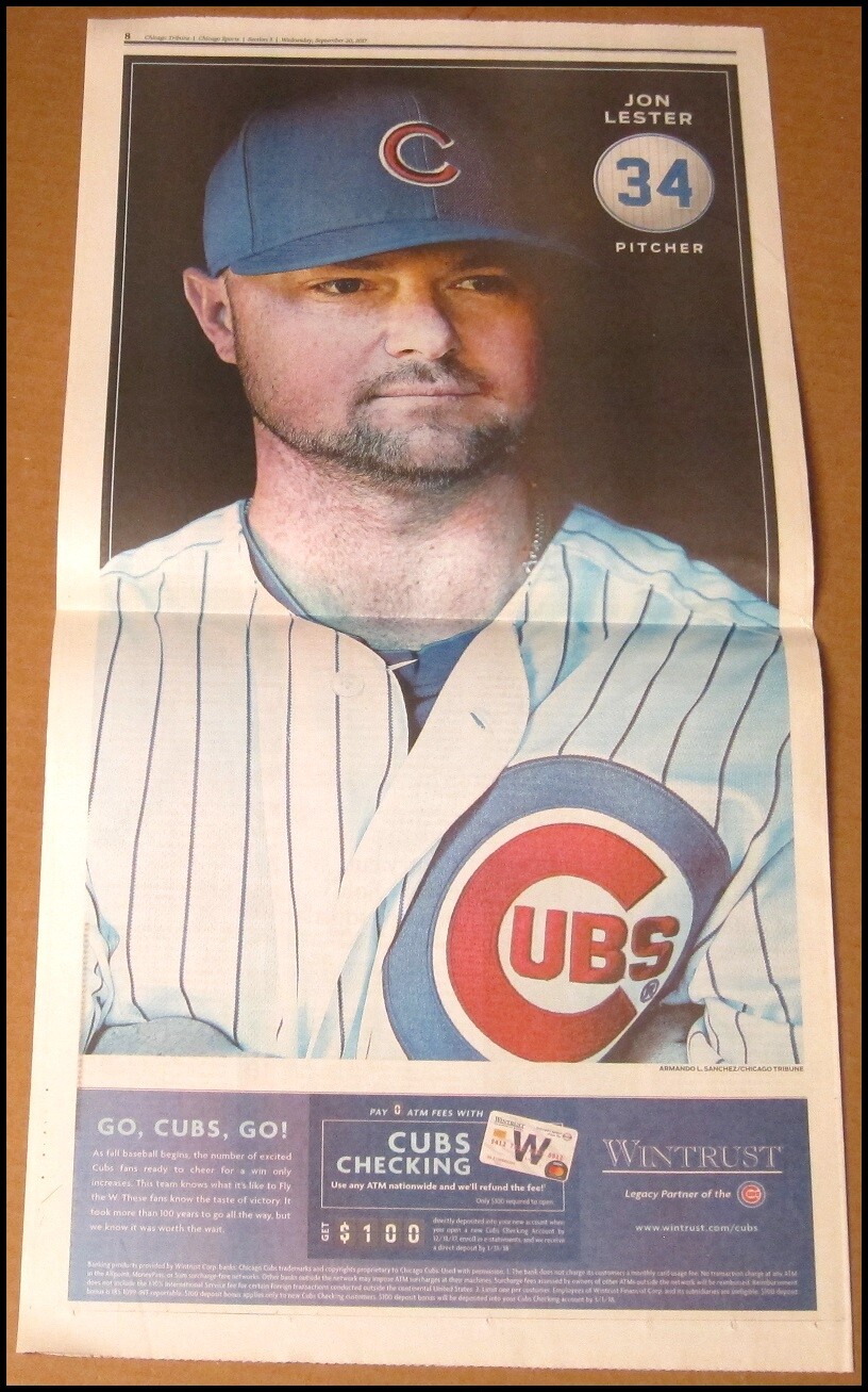 9/20/2017 Chicago Tribune Sports Jon Lester Poster Cubs Doug Collins ...